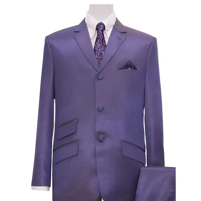 Brown and Purple Two-Tone Mod Suit – Vintage Retro Style Suit for Men