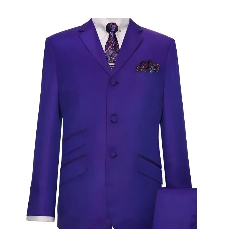 Dark Purple & Red Two Tone Mod Suit – 3 Button Tonic Tailored Set ...