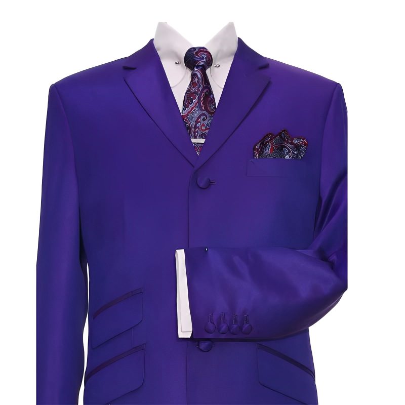 Dark Purple & Red Two Tone Mod Suit – 3 Button Tonic Tailored Set ...